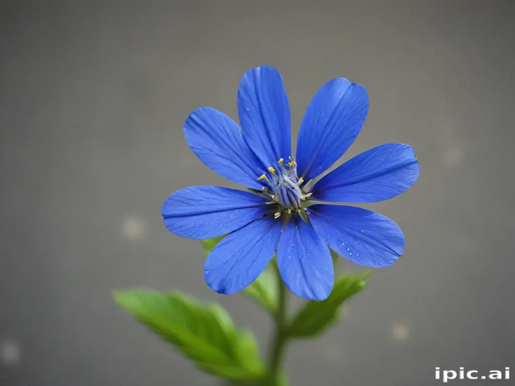 A Beautiful Blue Flower with Delicate Petals and Vibrant Colorful Details