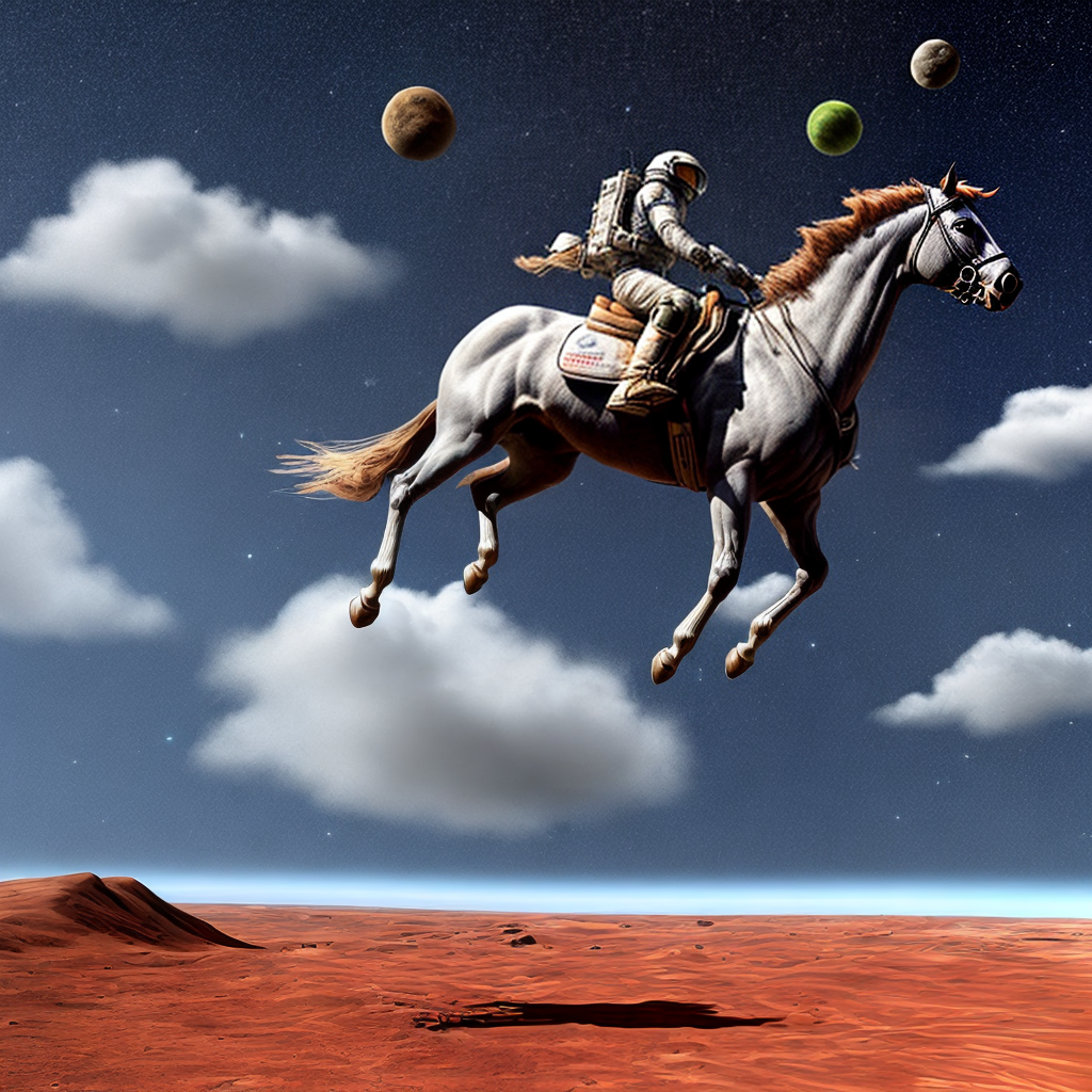 Flying Horse in Mars space