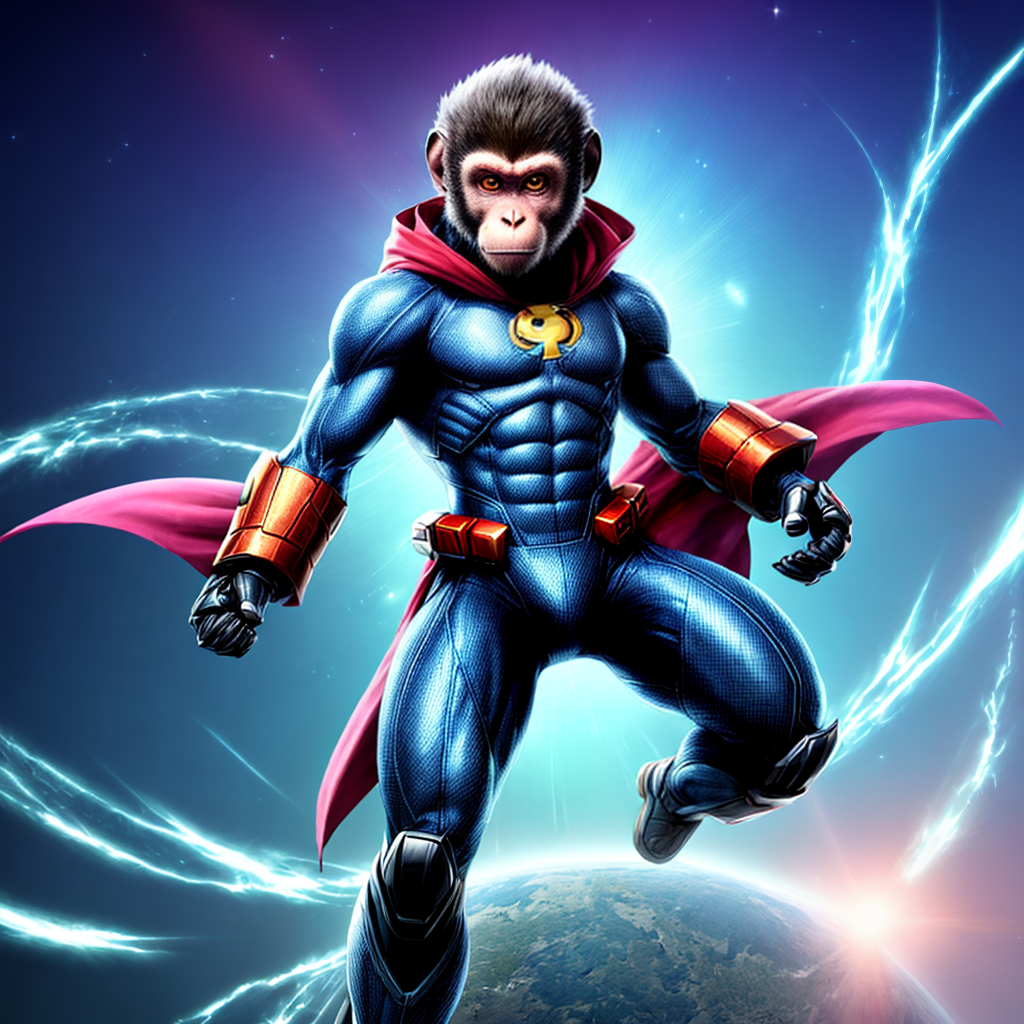 futuristic anime-style monkey image