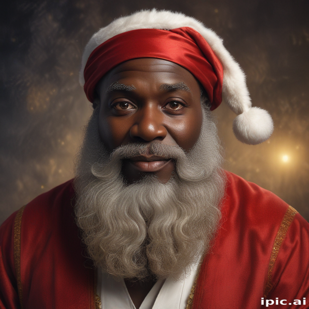 Joyful and Warm Portrait of Santa Claus in Festive Holiday Attire