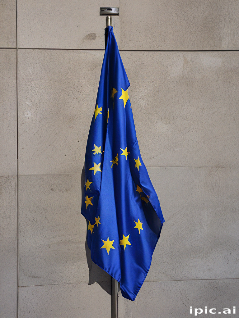 European Union Flag Displayed Proudly Against a Neutral Background Wall