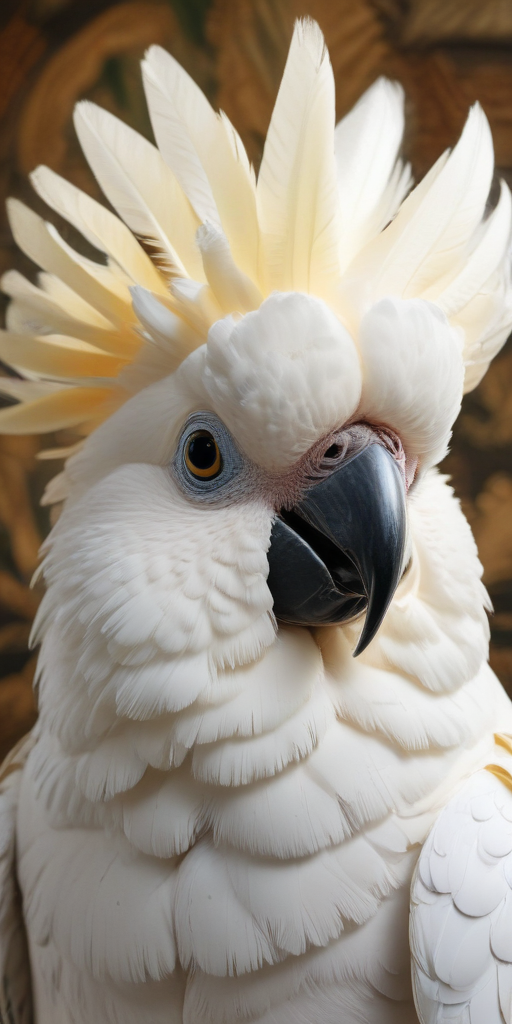 Majestic White Cockatoo Displaying Its Stunning Feathered Crest and Charm