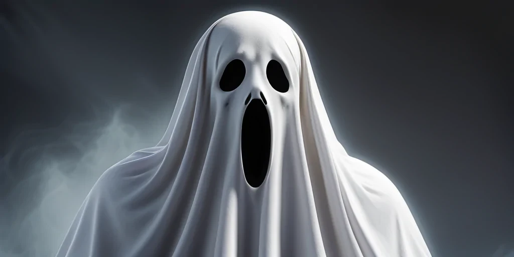 Spooky Specter Emerges from the Shadows, Haunting in Ethereal Silence