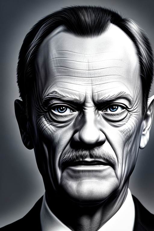 DONALD TUSK portrait, realistic, real face, sketch, outlined, detailed face
