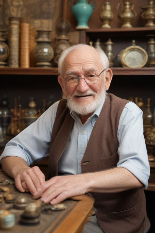 Old man that owns an antique shop