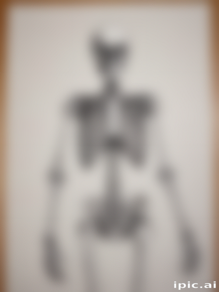 Abstract Representation of a Human Skeleton in a Blurred Artistic Style
