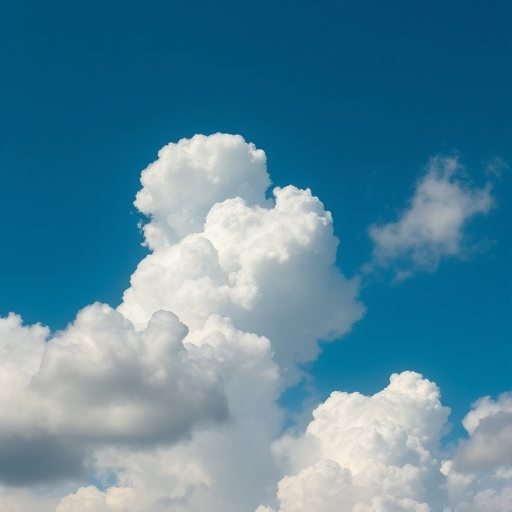 Create a high-resolution image of fluffy white cumulus clouds against a ...