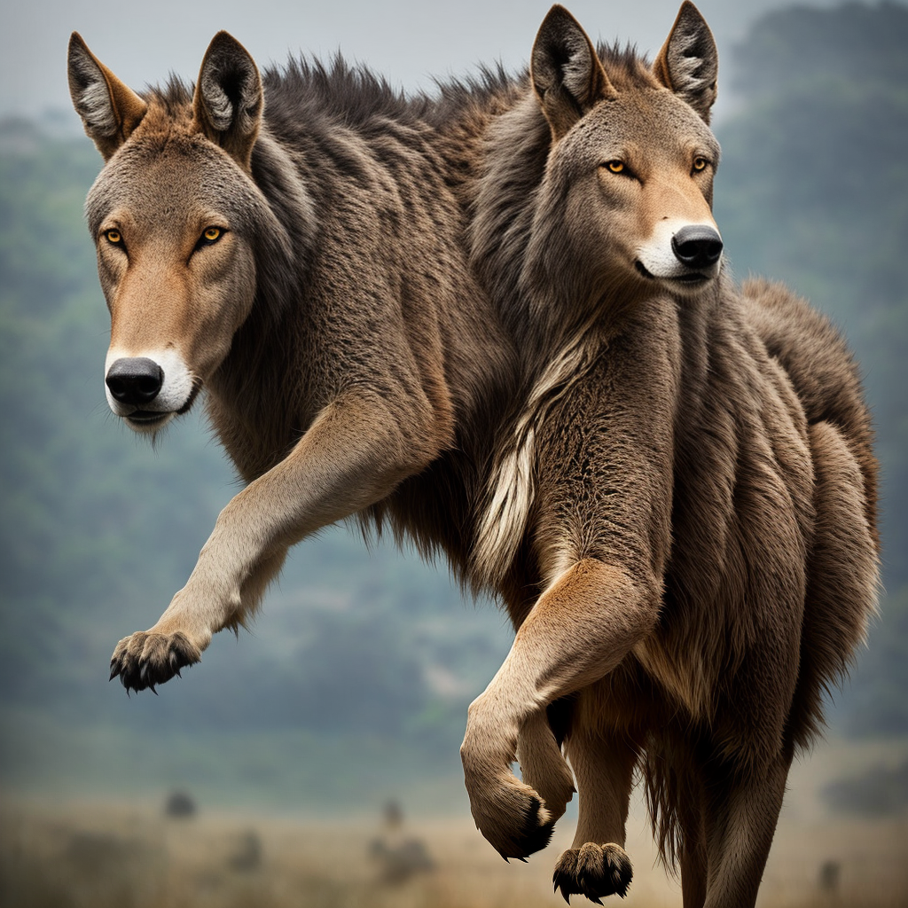 Postapocalyptic mutant. His body is covered in short, dirty, grey fur ...