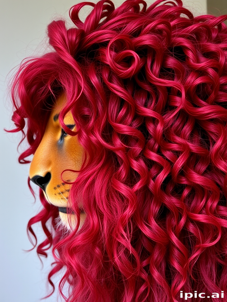 A Colorful Lion Mane: Vibrant Pink Curls and a Unique Design.