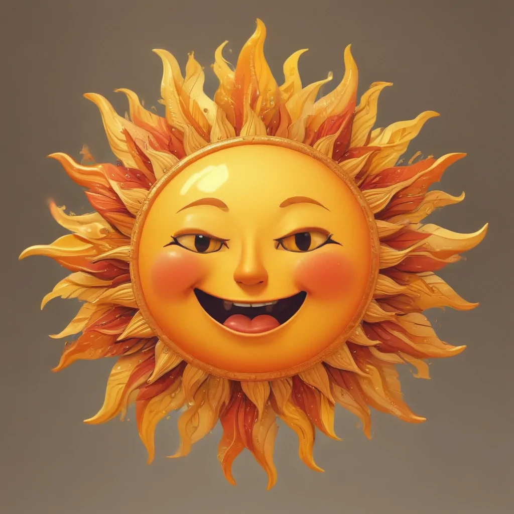 A Cheerful, Cartoonish Sun Character Radiating Warmth and Joyful Energy.