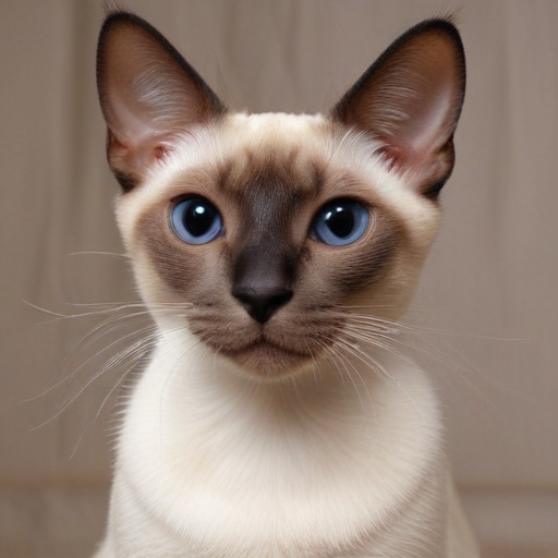 Charming Siamese Cat with Striking Blue Eyes and Unique Features