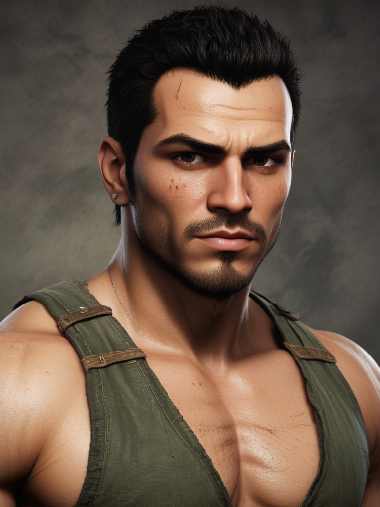 Vaas montenegro with the game main menu theme background