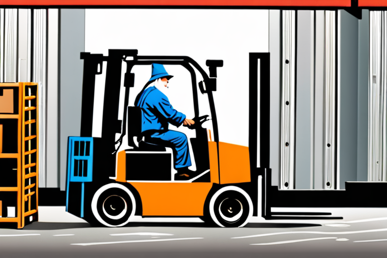 wizard driving forklift