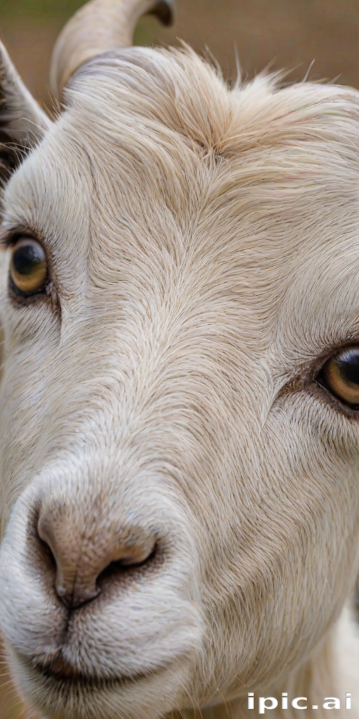 Close-Up of a Goat's Face Showcasing Its Unique Features and Expression