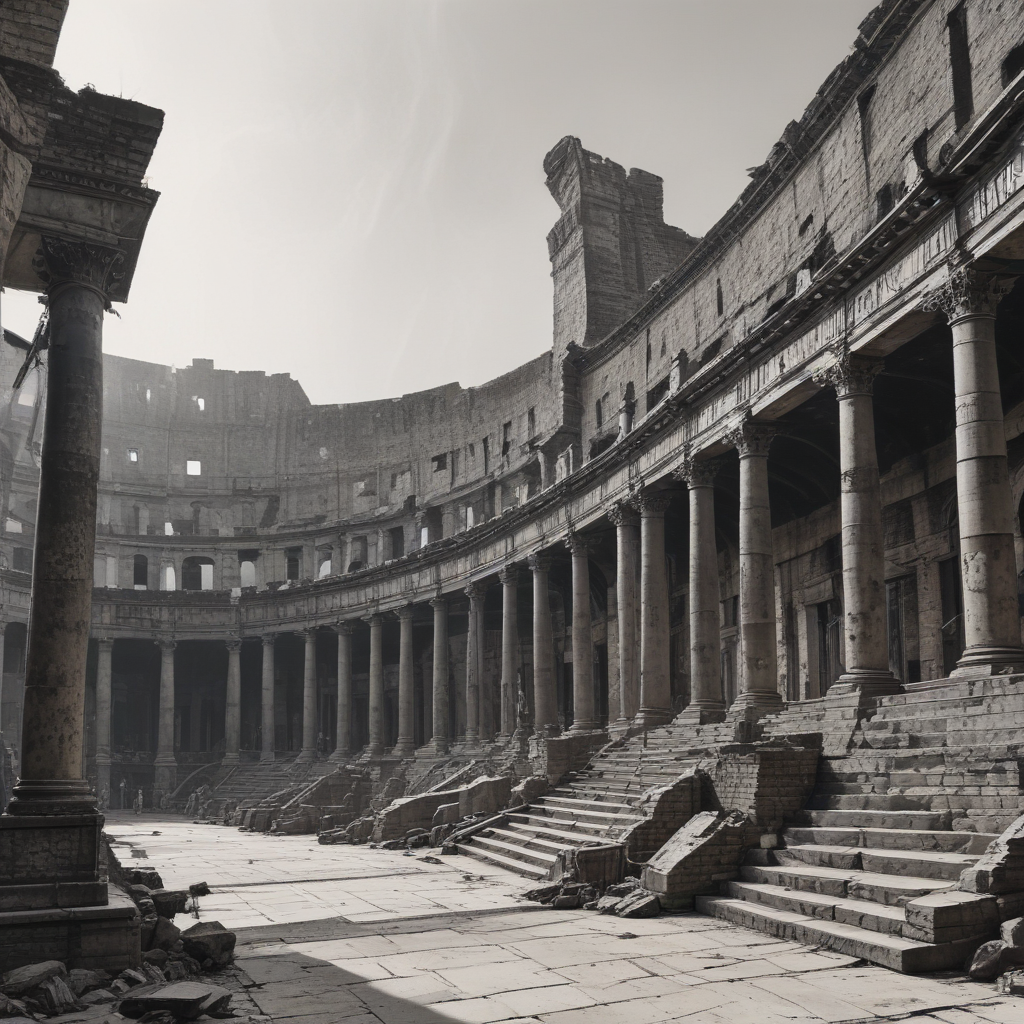 roman amphitheatre morning architecture sketch piranesi sideways blade ...