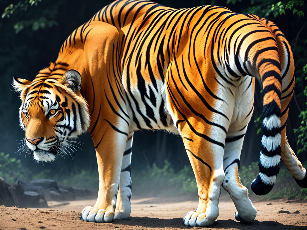 Male tiger butt