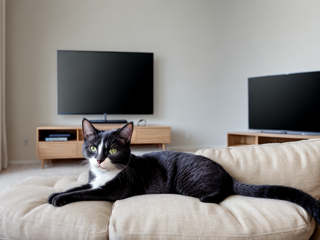 Cat watching tv