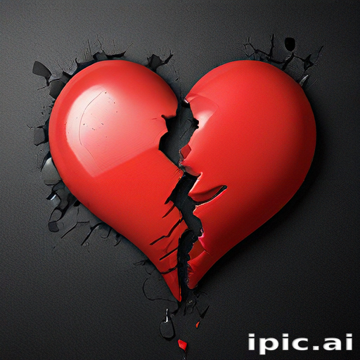 Cracked Heart Breaking Through Dark Surface Symbolizing Emotional Pain ...
