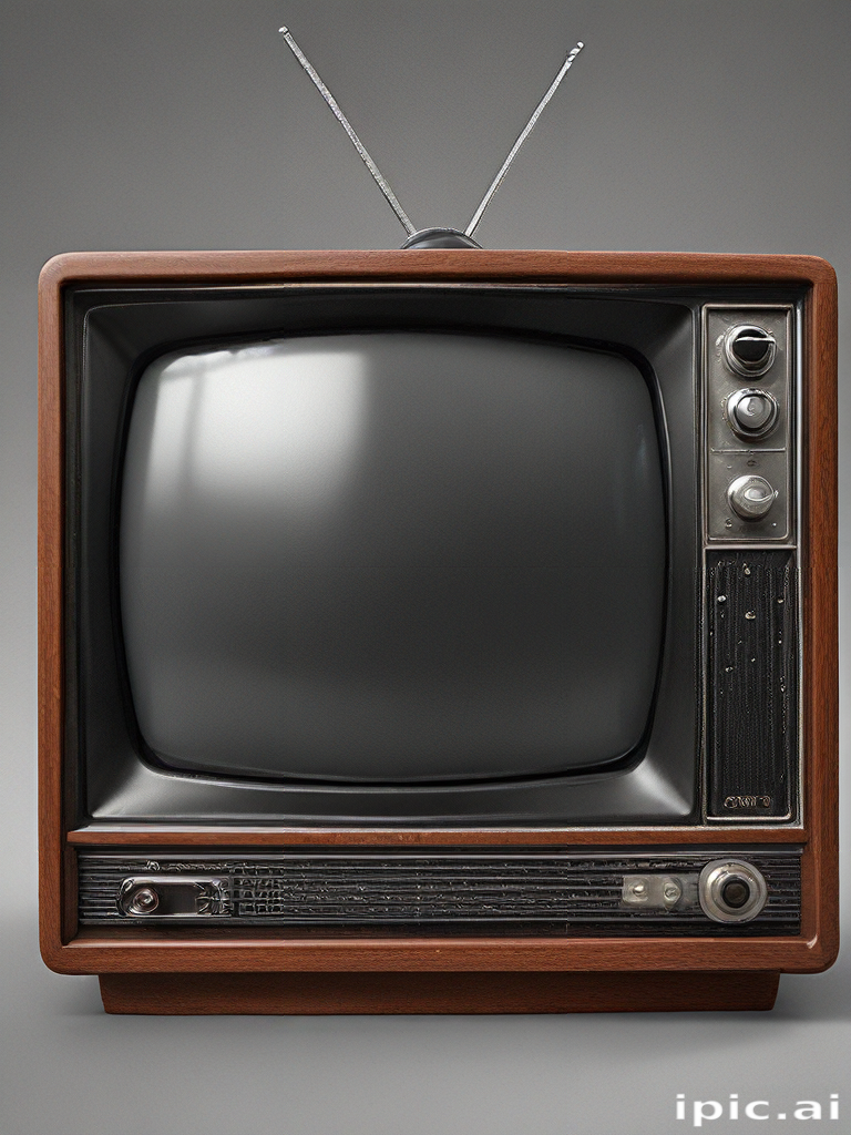Vintage Television Set with Antennas and Classic Wooden Frame Design