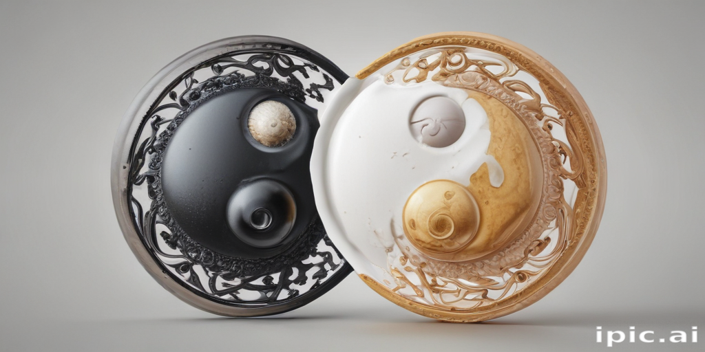 Intricate Yin Yang Design Featuring Elegant Contrasts of Black and White