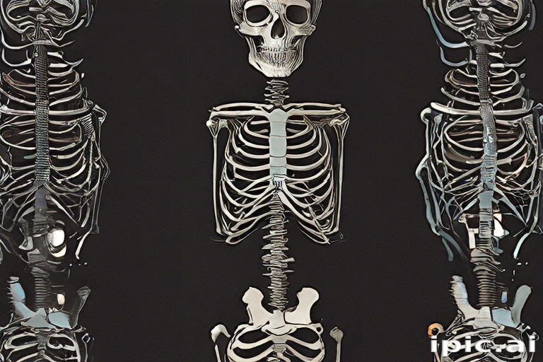 Three Intricate Skeletons Displayed Against a Dark, Mysterious Background.