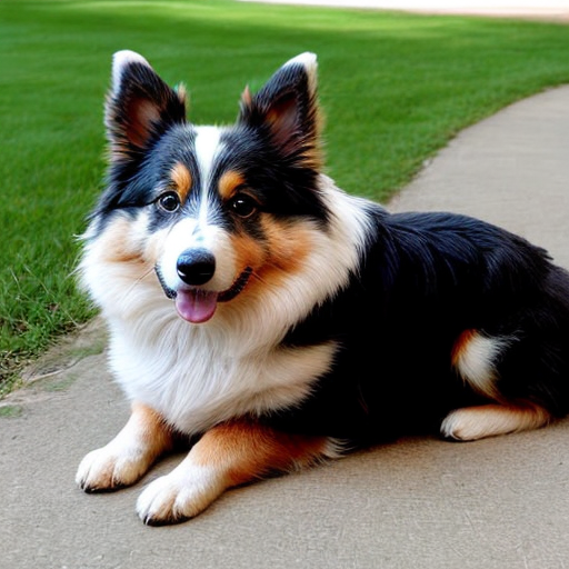 very fat sheltie dog