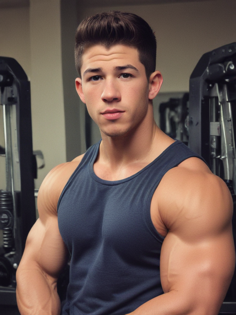 nick jonas as a bodybuilder