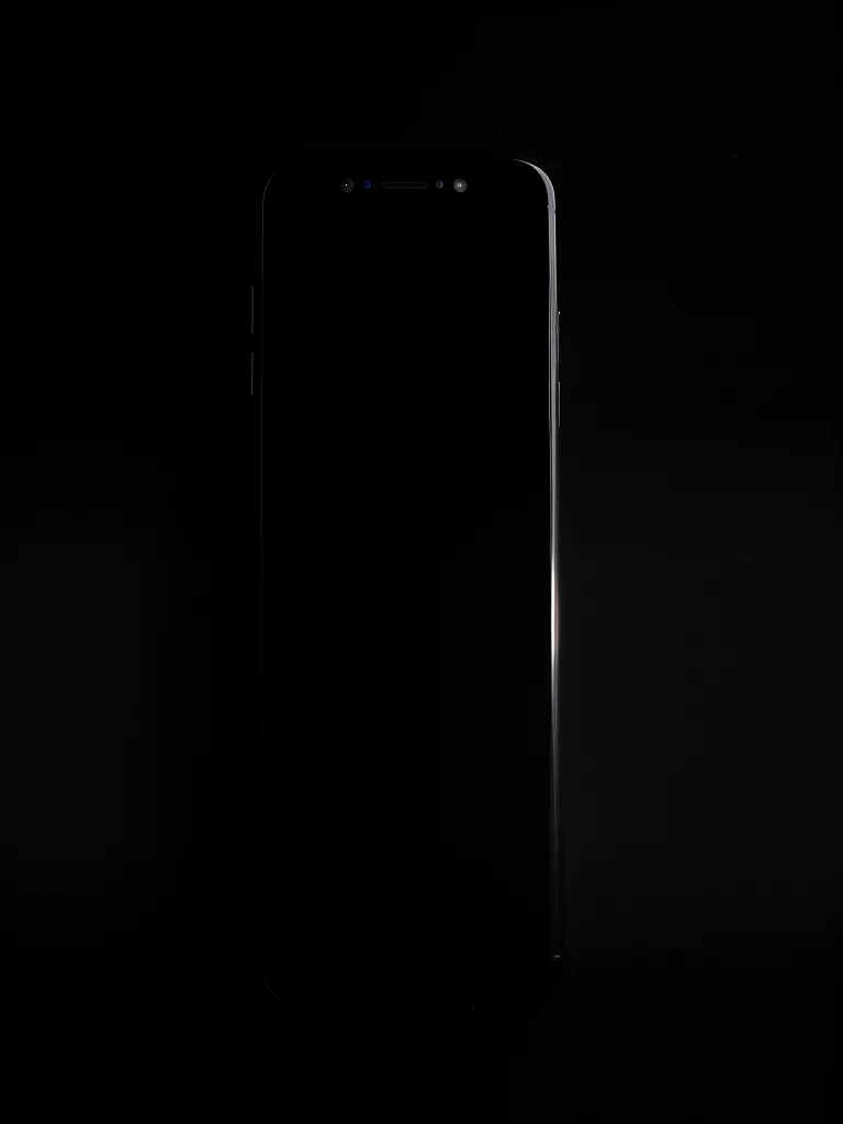 A Sleek Black Smartphone Silhouette Against a Dark Background