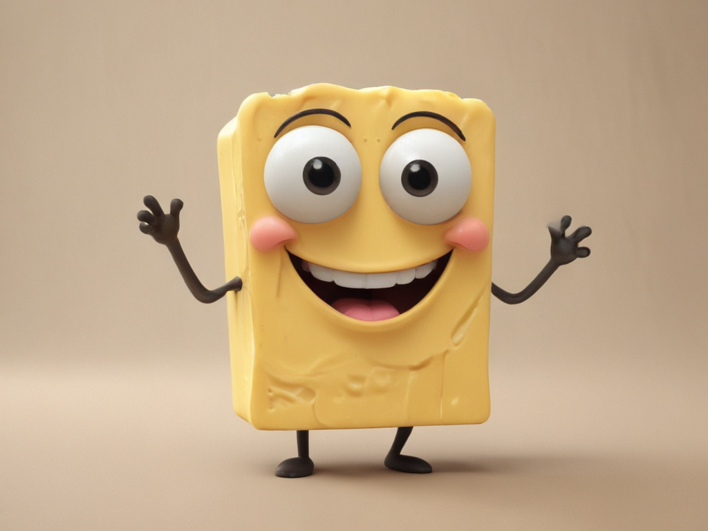 butter who is smiling and waving to me it should be an ilustration