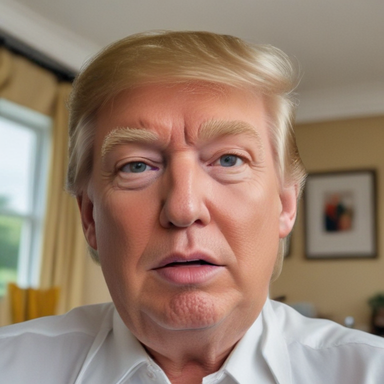 Donald Trump on a Zoom call