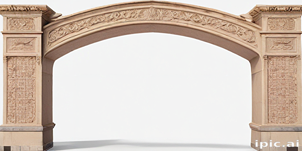 Intricate Stone Archway Featuring Detailed Carvings and Ornamental Designs