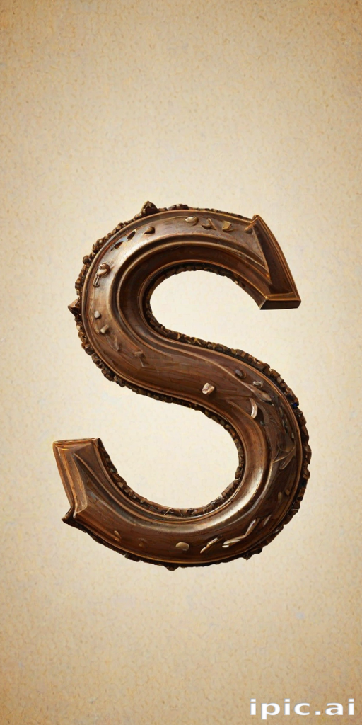Artistic Representation of the Letter S with Unique Textural Details