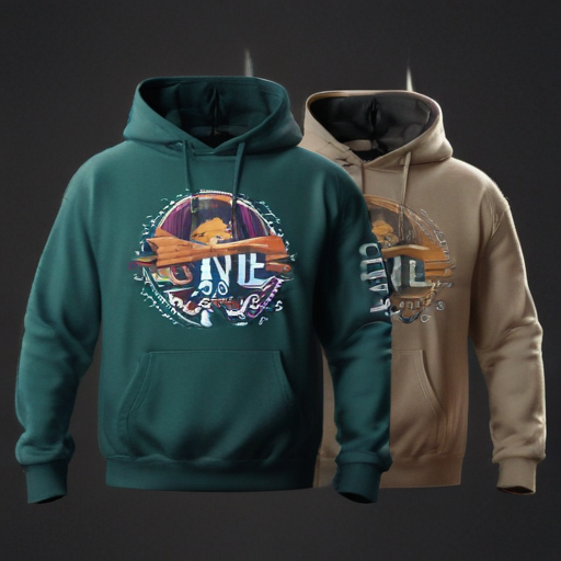 Stylish Hoodies Featuring Bold Graphic Designs in Two Trendy Colors