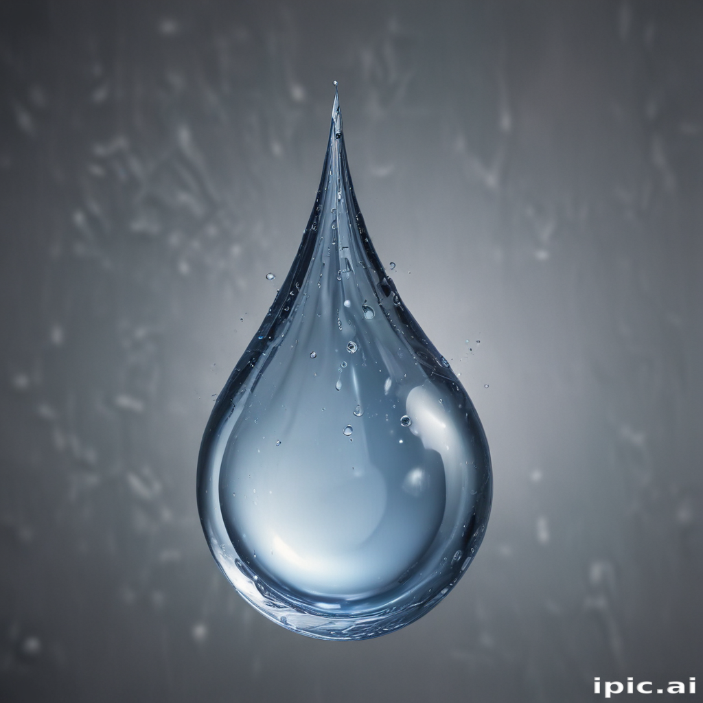 Glorious Droplet of Water Captured in Mid-Air Against a Soft Background