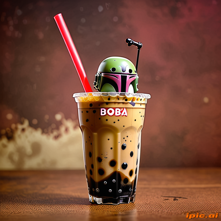 Star Wars-Themed Boba Tea with Boba Fett Figurine on Top