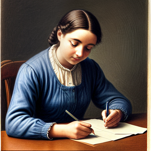 Picture of a person writing a letter