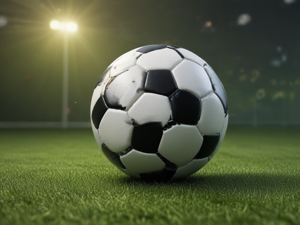 A Close-Up View of a Classic Soccer Ball on the Field.