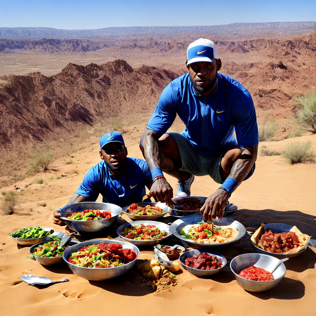 Lebron James eating a feast in front of starving african people in the ...