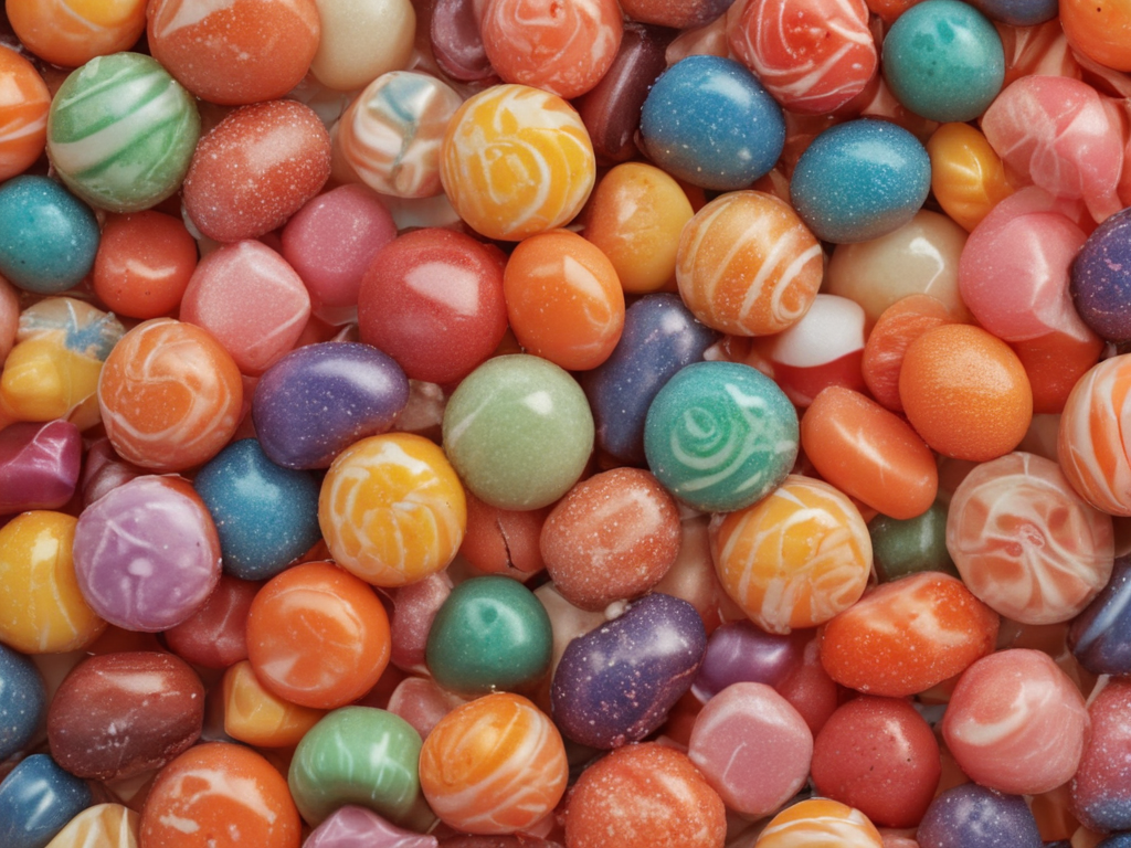 A Colorful Assortment of Vibrant Candy Spheres in Various Patterns and ...
