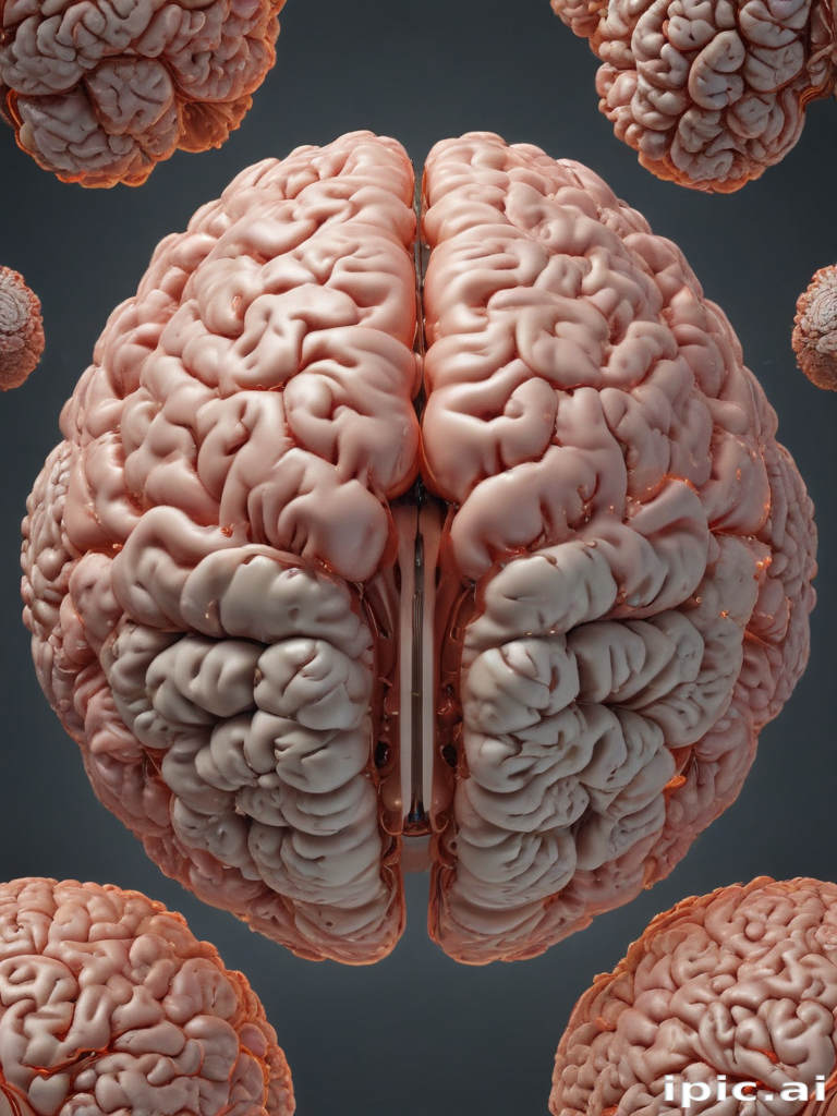 Intricate 3D Visualization of Human Brain Surrounded by Smaller Brain ...