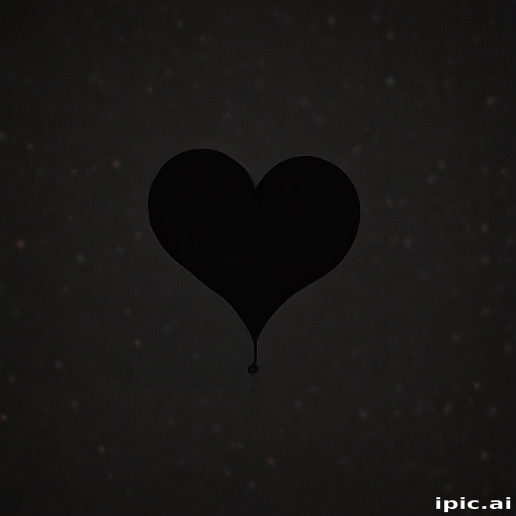 A Dark Heart Shape Set Against a Starry, Mysterious Background