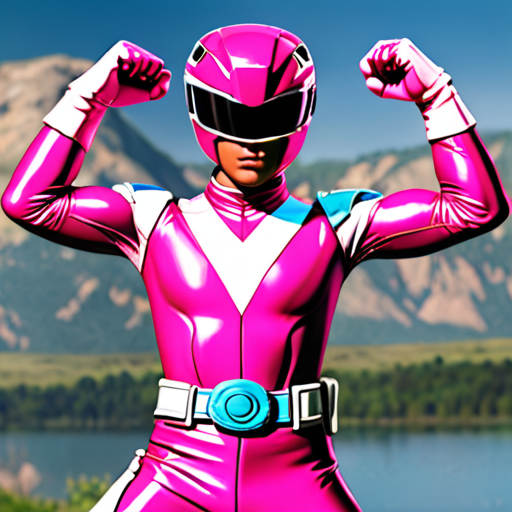Pink ranger in combat pose