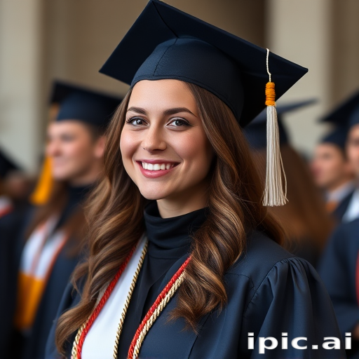 Joyful Graduate Celebrates Achievement with Friends in Cap and Gown