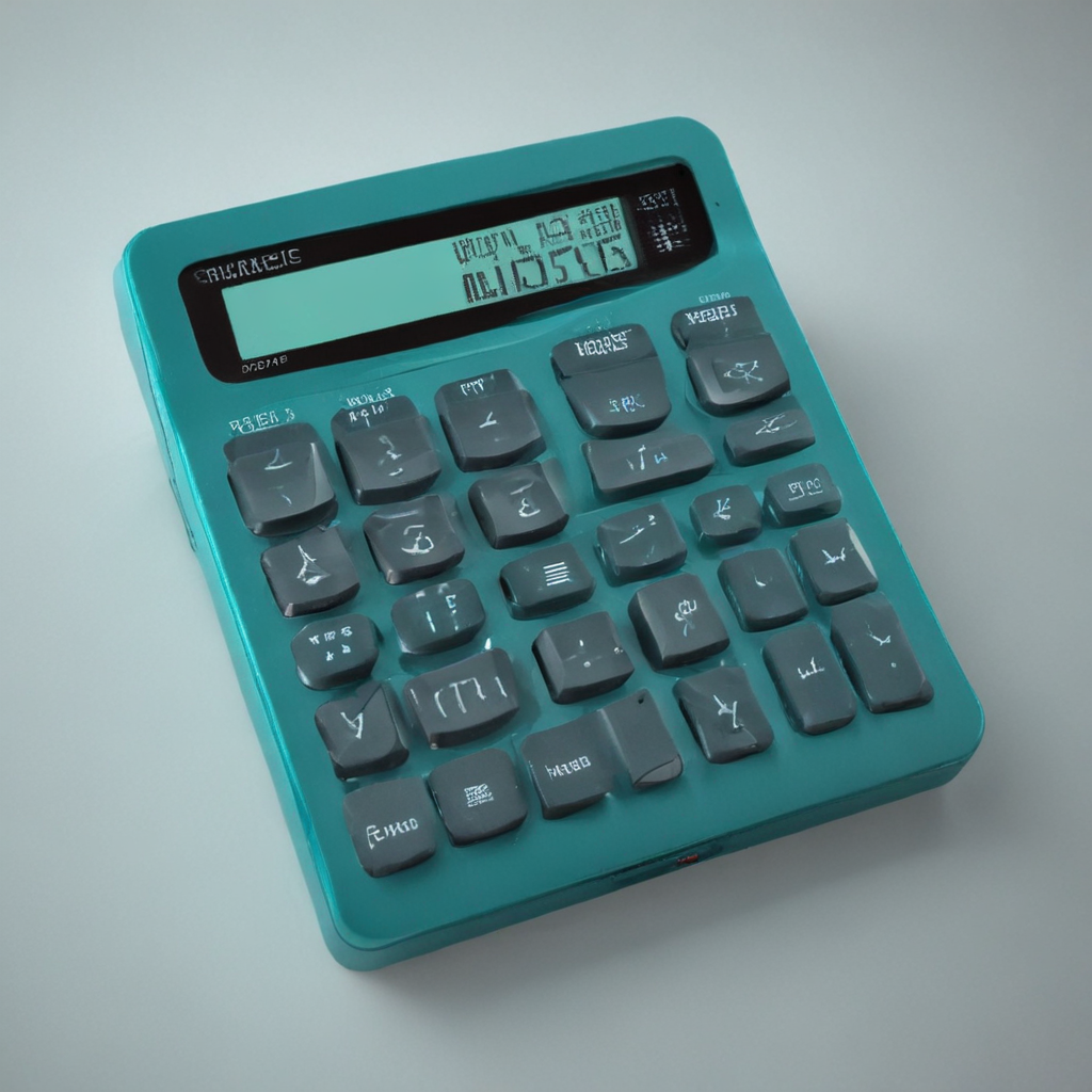 futuristic Calculator Teal Colour