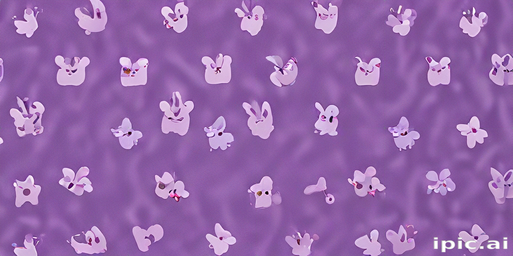 A Whimsical Pattern of Cute Purple Bunnies on a Soft Background.