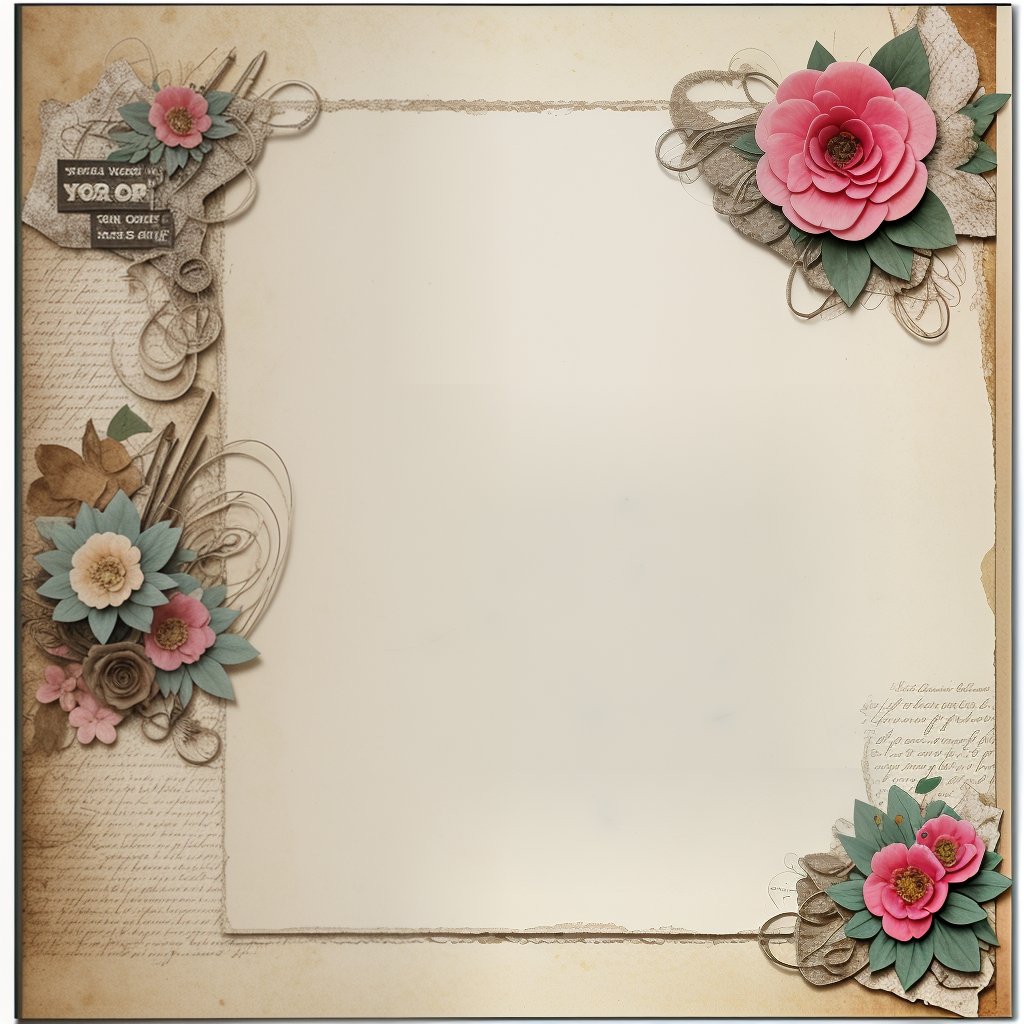 Beautifully Decorated Blank Page for Creative Scrapbooking and Memories