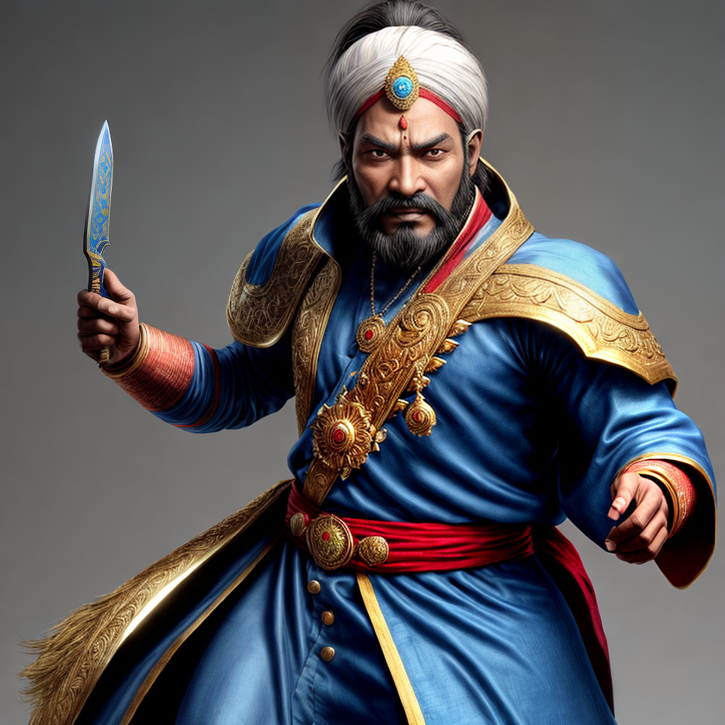 imagine prompt: Realistic, personality: [Amidst the chaos,Indian King ...