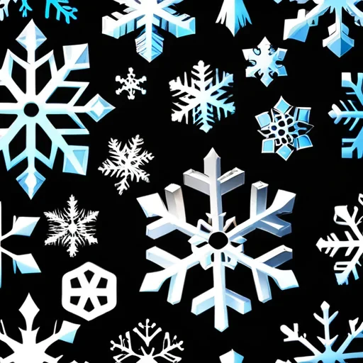A Beautiful Array of Intricate Snowflakes on a Dark Background.