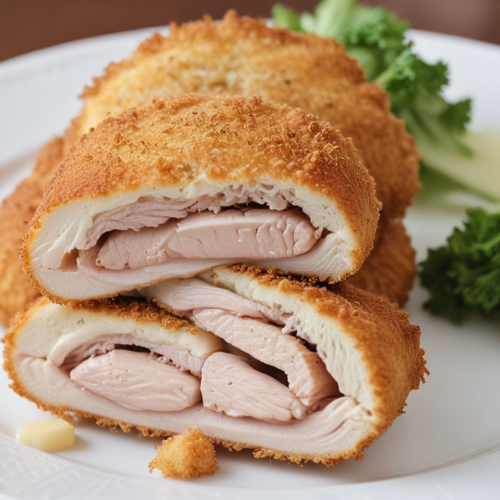 single Fried chicken Cordon bleu with cheese