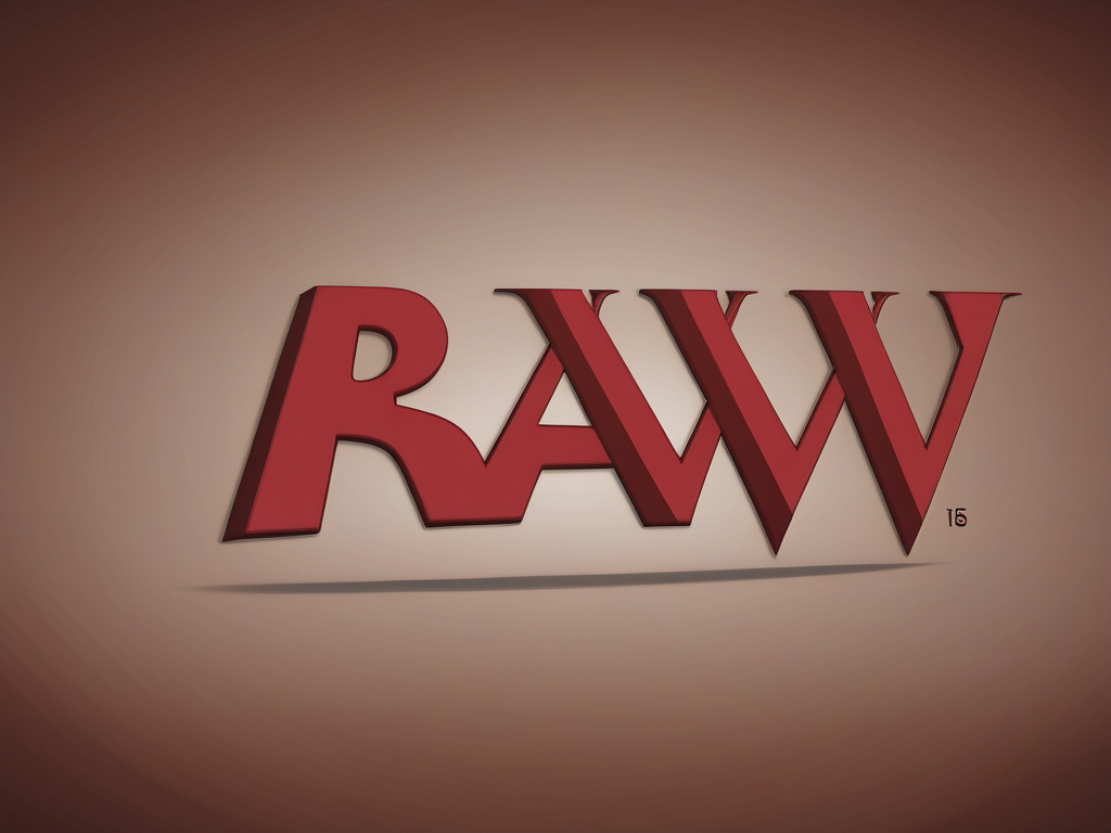 Stylized Red 'RAWW' Logo with Shadow on a Warm Background